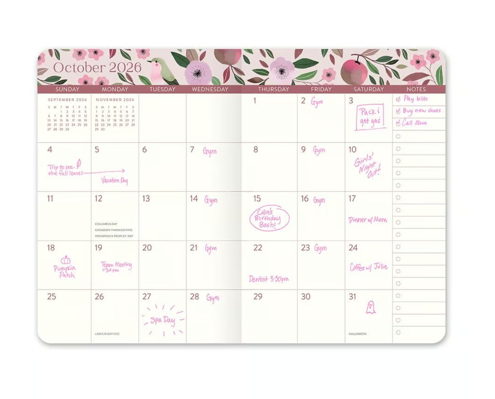 2026 Birds & Bloom - 17-Month Monthly Pocket Diary/Planner