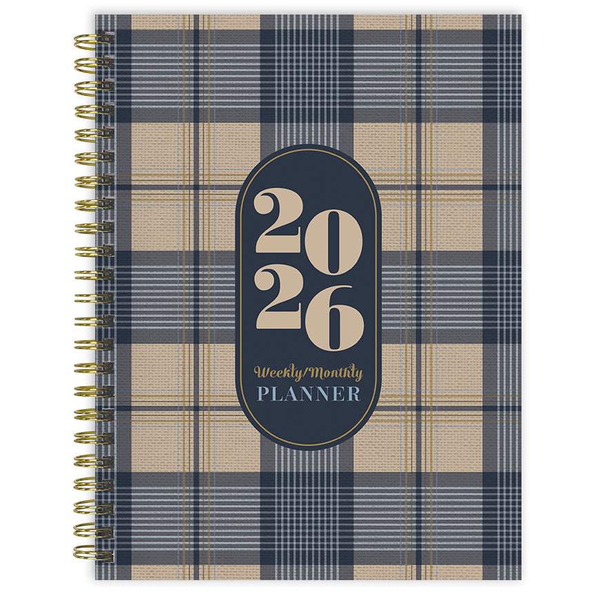 2026 Classic Plaid - Medium Monthly & Weekly Pocket Diary/Planner