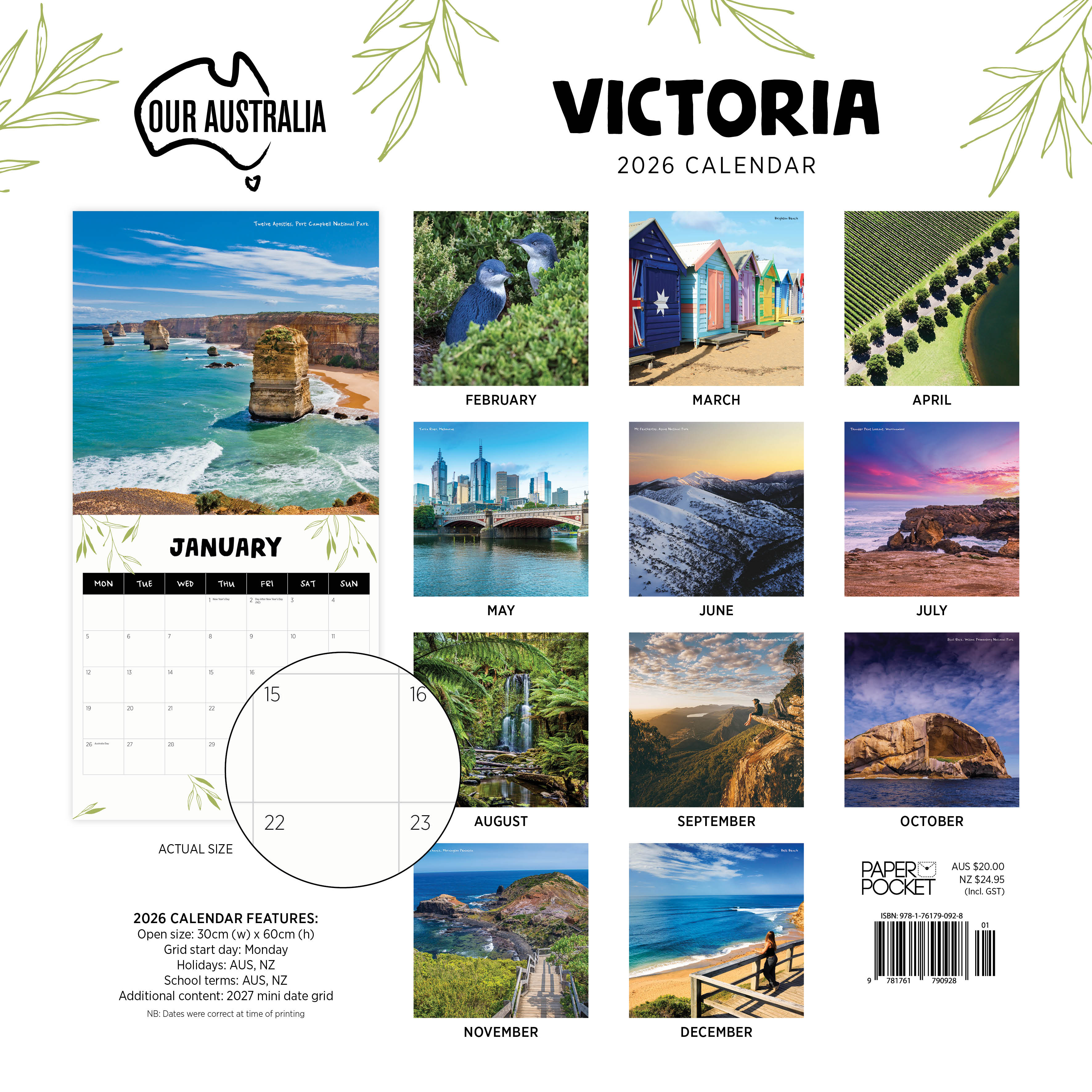 2026 Our Australia Victoria - Square Wall Calendar