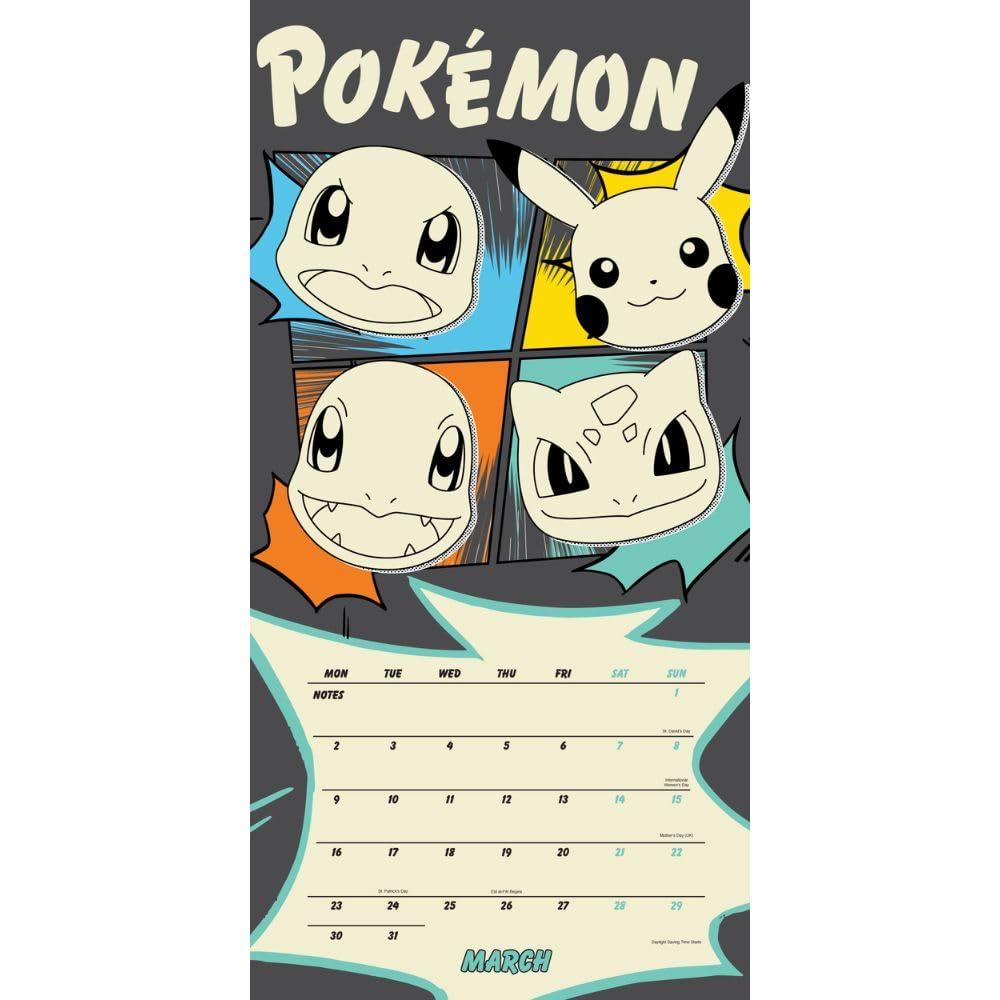 2026 Pokemon - Square Wall Calendar