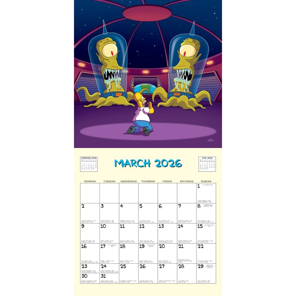 2026 The Simpsons - Square Wall Calendar