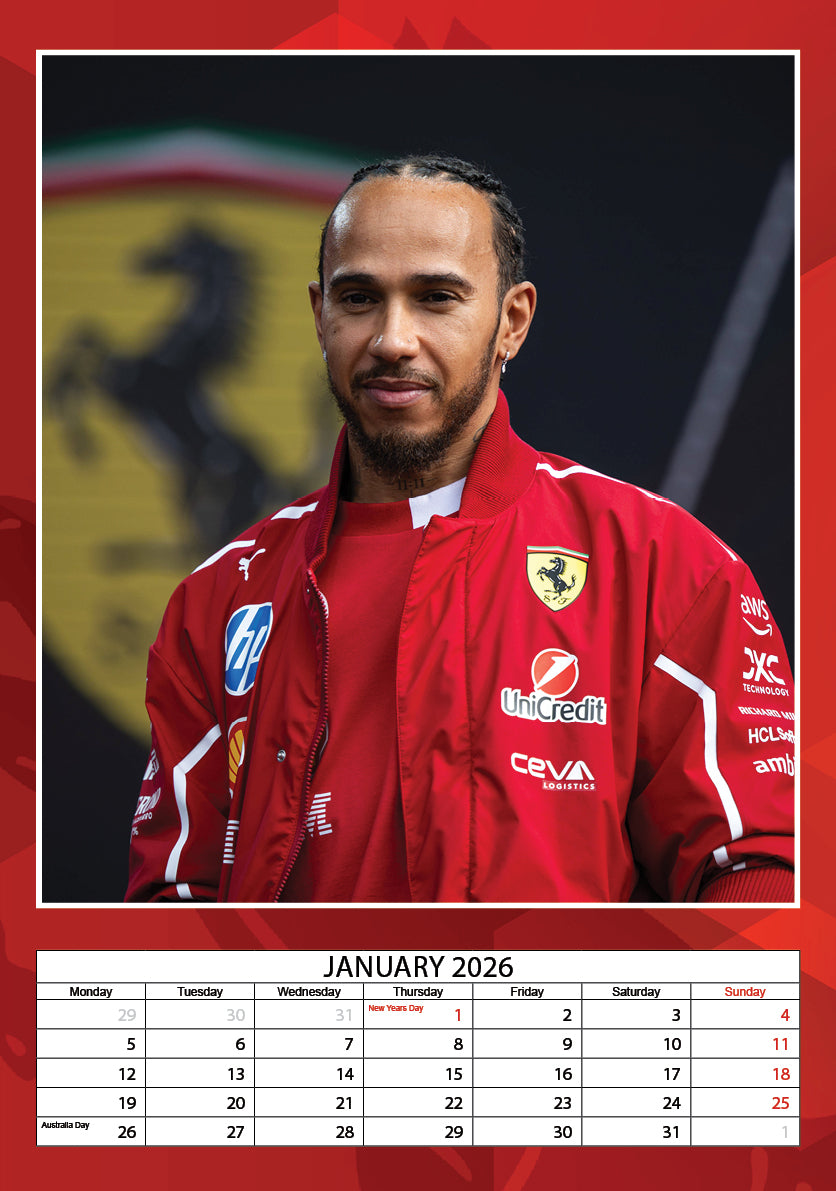 2026 Lewis Hamilton - A3 Wall Calendar