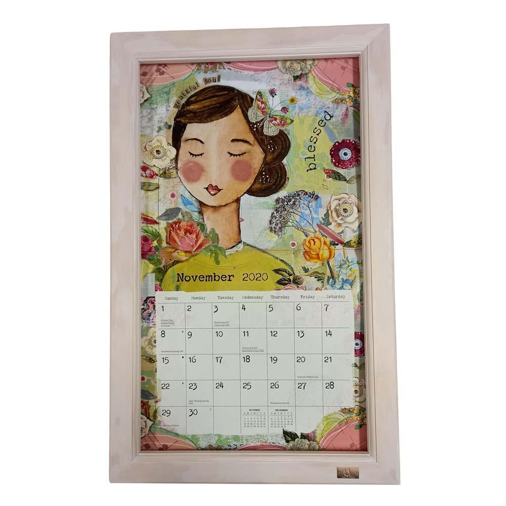 Whitewash Stained LANG & LEGACY Calendar Frame